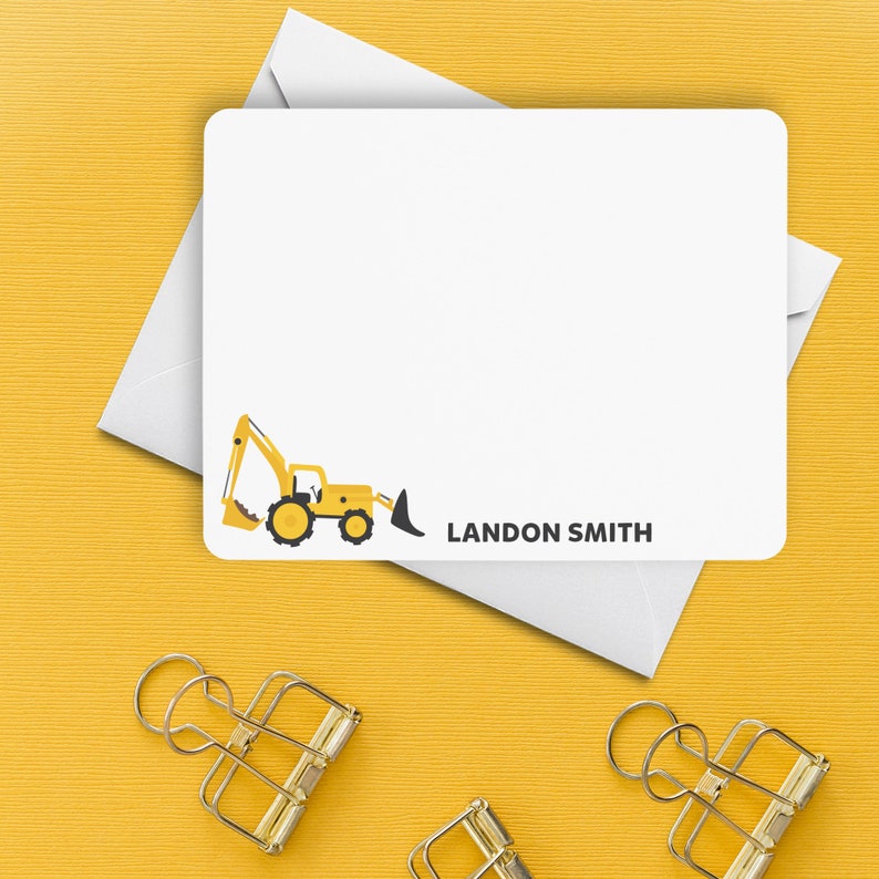 Construction Stationery Construction Note Cards Personalized - Etsy