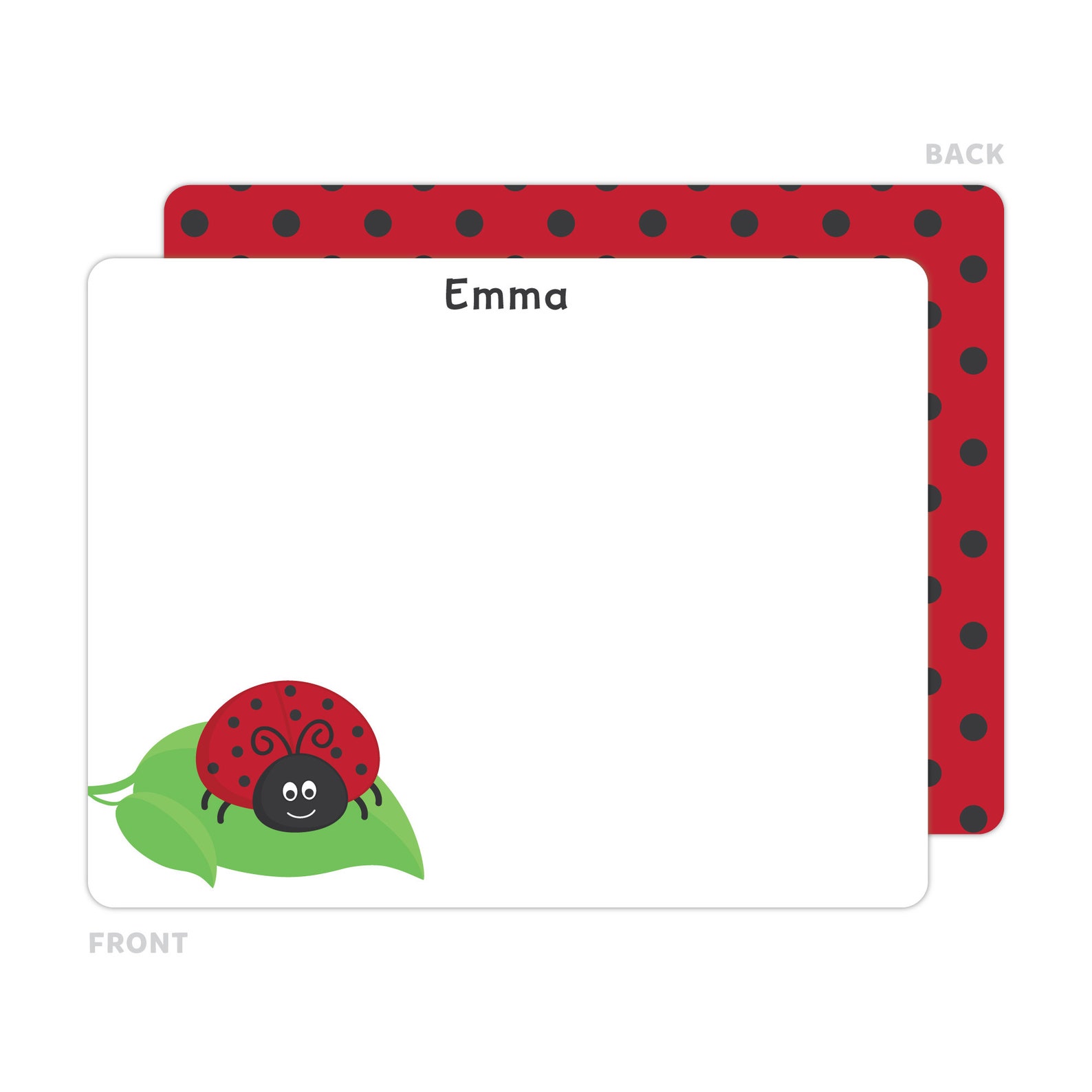 Ladybug Stationery Ladybug Note Cards Personalized Flat Note - Etsy