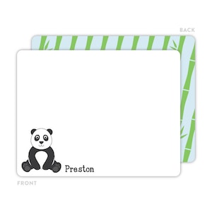 Panda Stationery, Panda Note Cards, Personalized Flat Note Cards for ...
