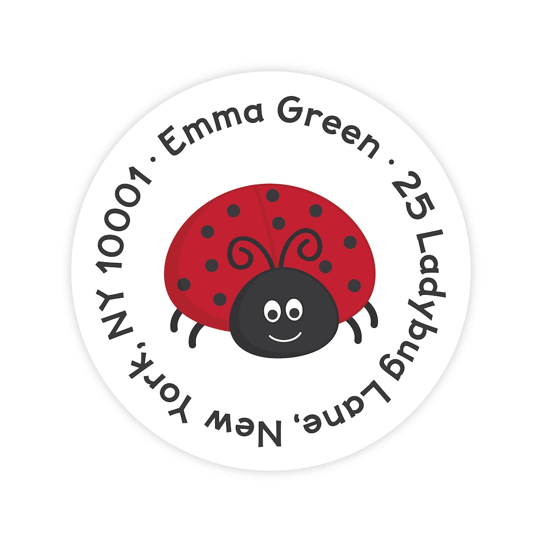 Ladybug Address Labels, Ladybug Stickers, Personalized Address Labels ...