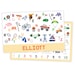 Personalized Sports Alphabet Placemat - Kids Double-sided Laminated ...