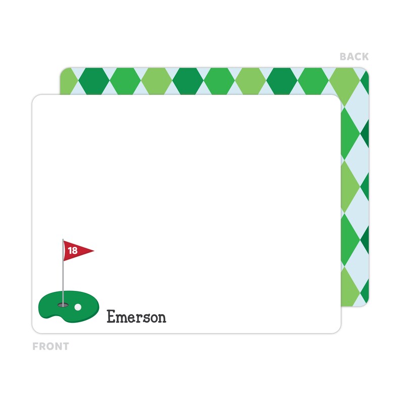 Golf Stationery Golf Note Cards Personalized Flat Notecards - Etsy
