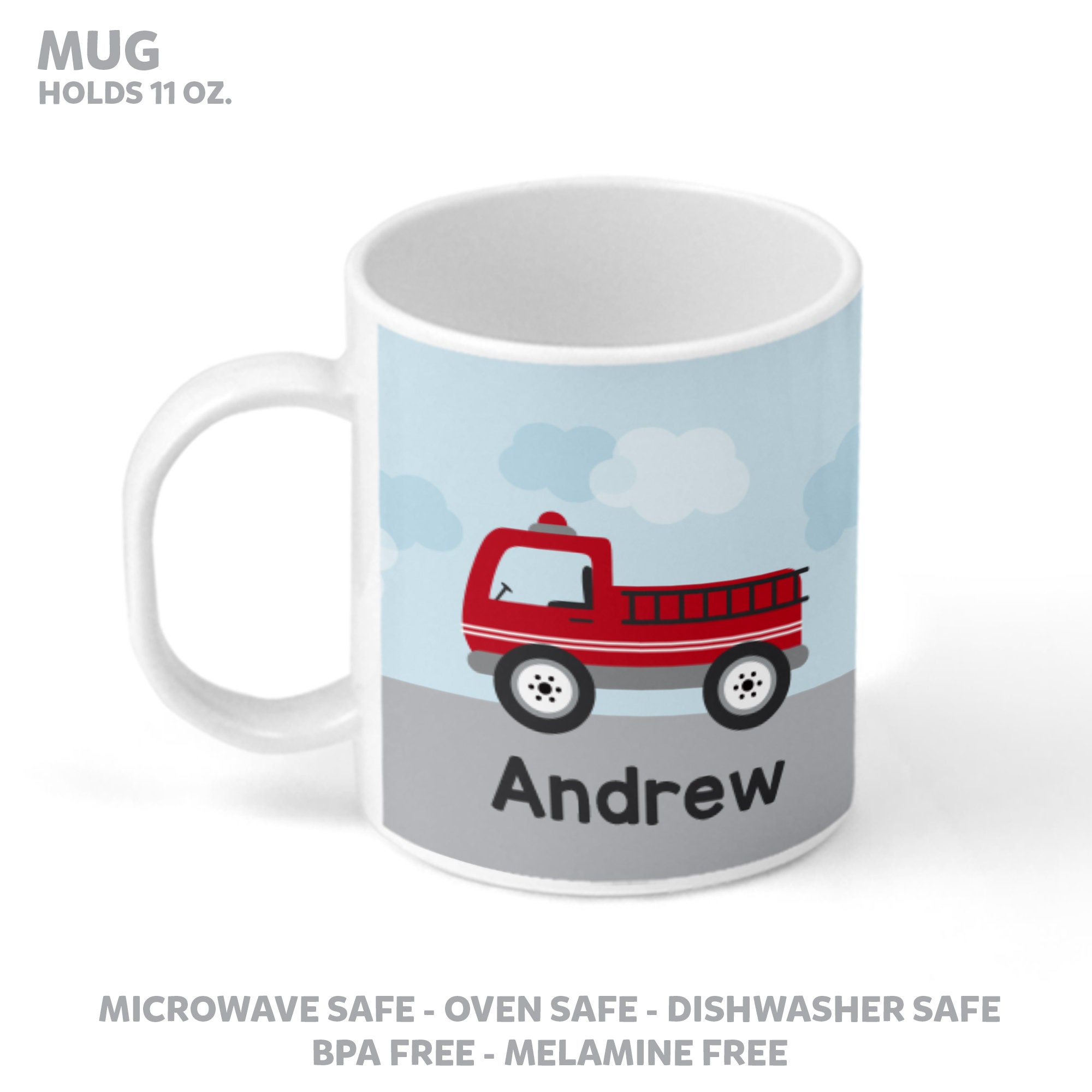 Fire Truck Plate Bowl Mug or Placemat Fire Truck | Etsy