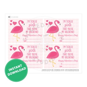 PRINTABLE Valentine for Kids, Flamingo Classroom Valentine, Valentines ...