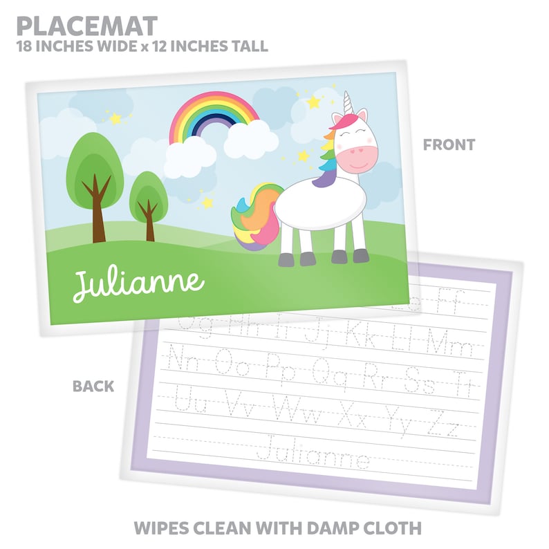 Personalized Unicorn Mealtime Set - Custom Dinnerware for Kids ...