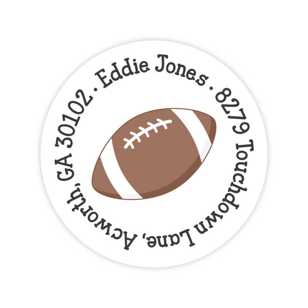 Personalized Football Return Address Labels - Personalized Kids Mailing ...