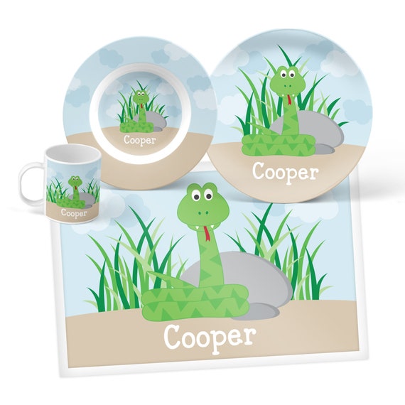 Snake Plate, Bowl, Mug or Placemat - Personalized Plate for Kids ...