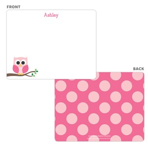 Owl Stationery, Owl Note Cards, Personalized Flat Note Cards for Kids ...
