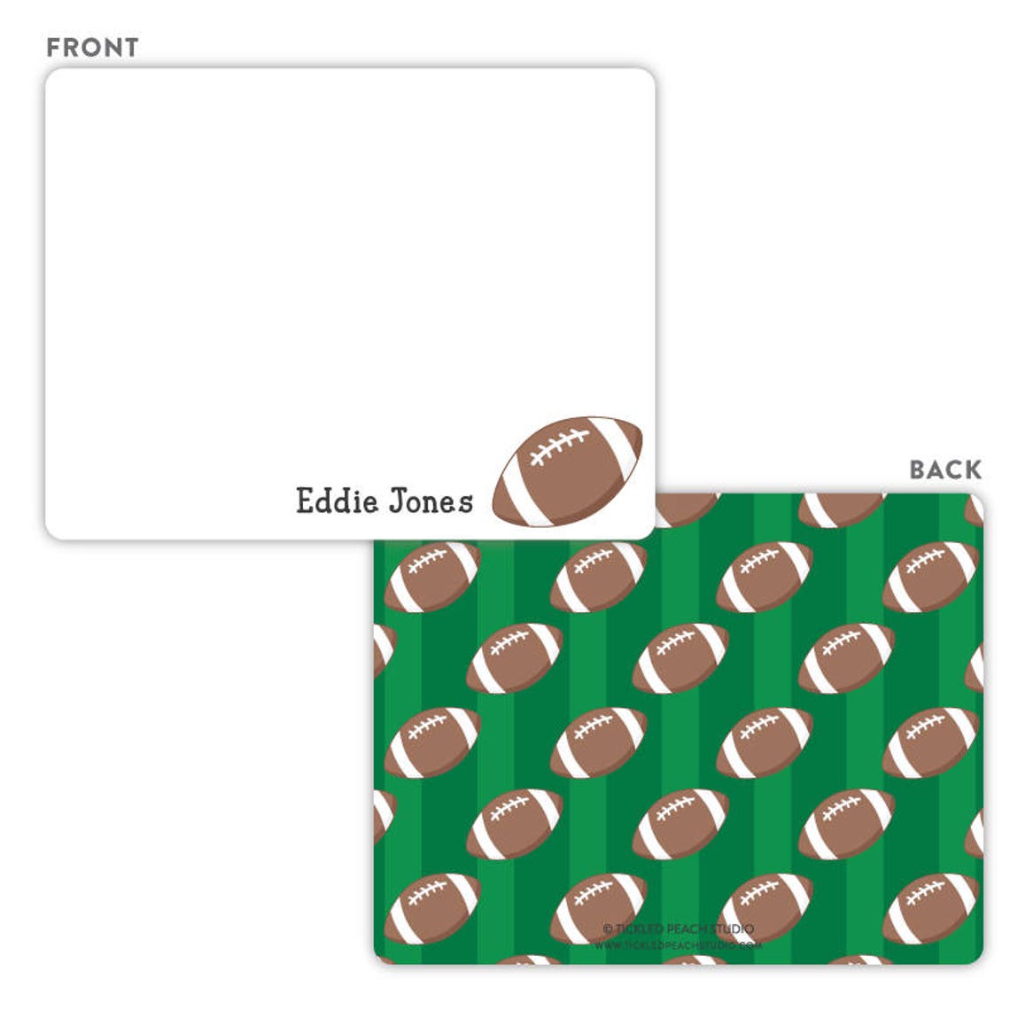 Football Stationery Football Note Cards Personalized Flat | Etsy