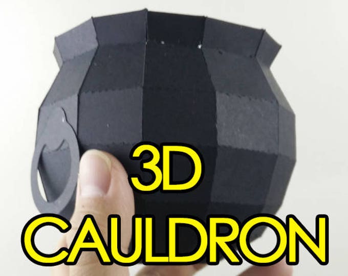 SVG PDF 3D Halloween Cauldron Template - Etsy