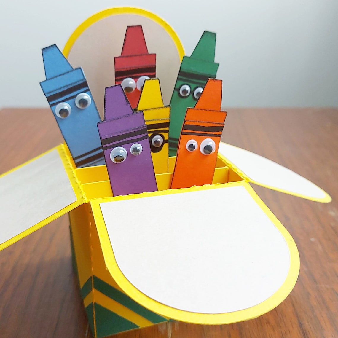 Crayon Pop up Card SVG PDF Template Instant Download - Etsy