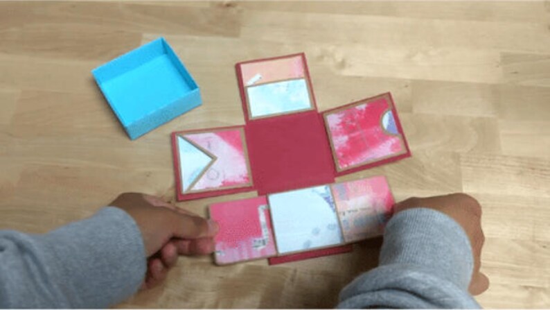 SVG PDF Explosion Box Template Kit With Pockets and Slider - Etsy