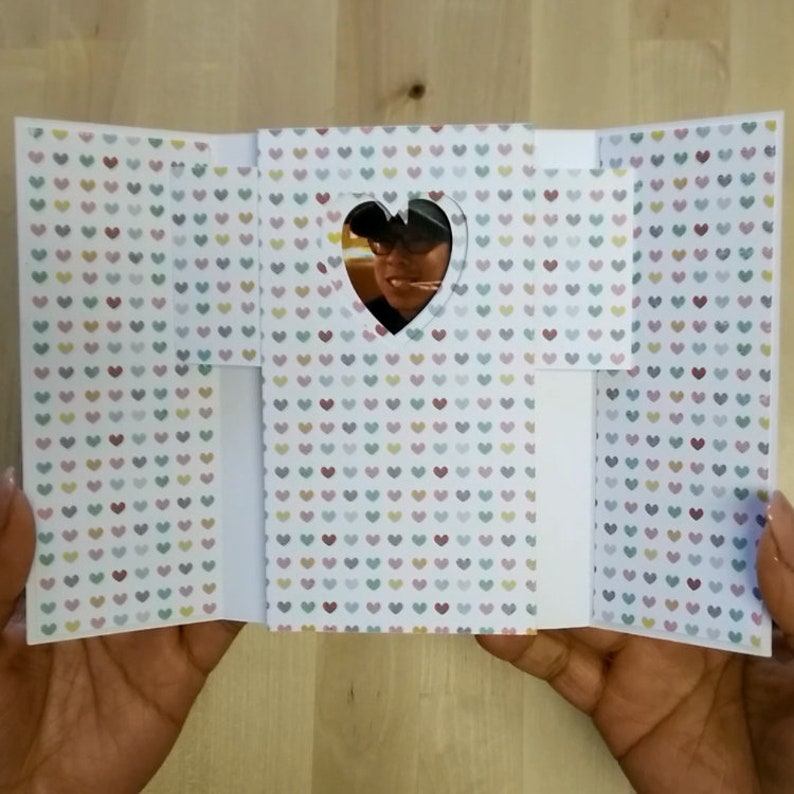 SVG PDF Heart Shutter Card Template - Etsy