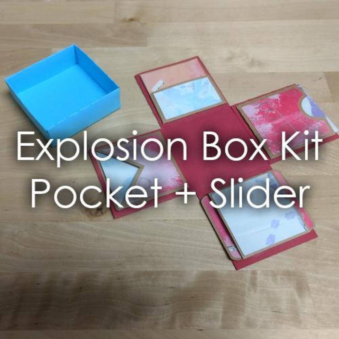 SVG PDF Explosion Box Template Kit With Pockets and Slider Card - Etsy