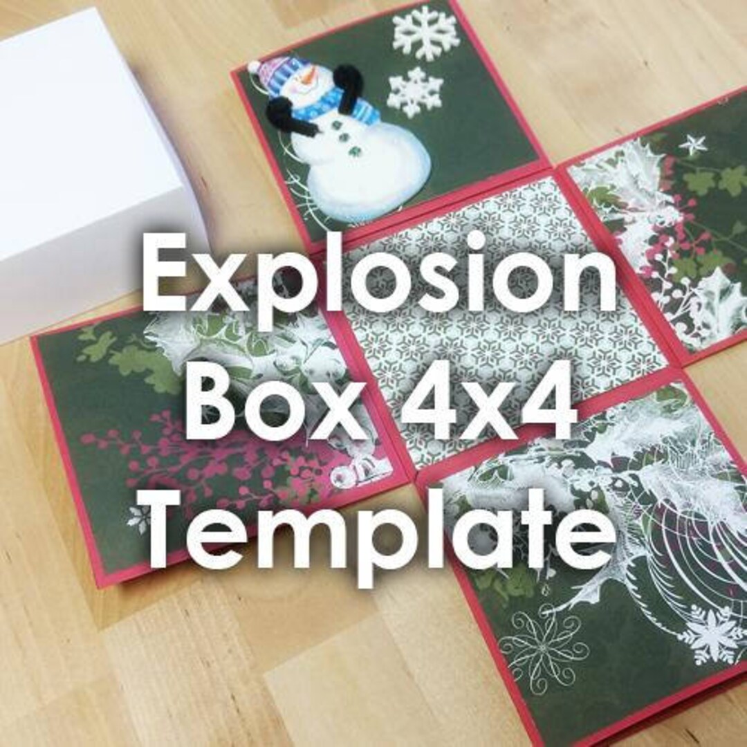 Paper Gift Box Template SVG PDF Exploding Explosion Box Template 4x4 - Etsy