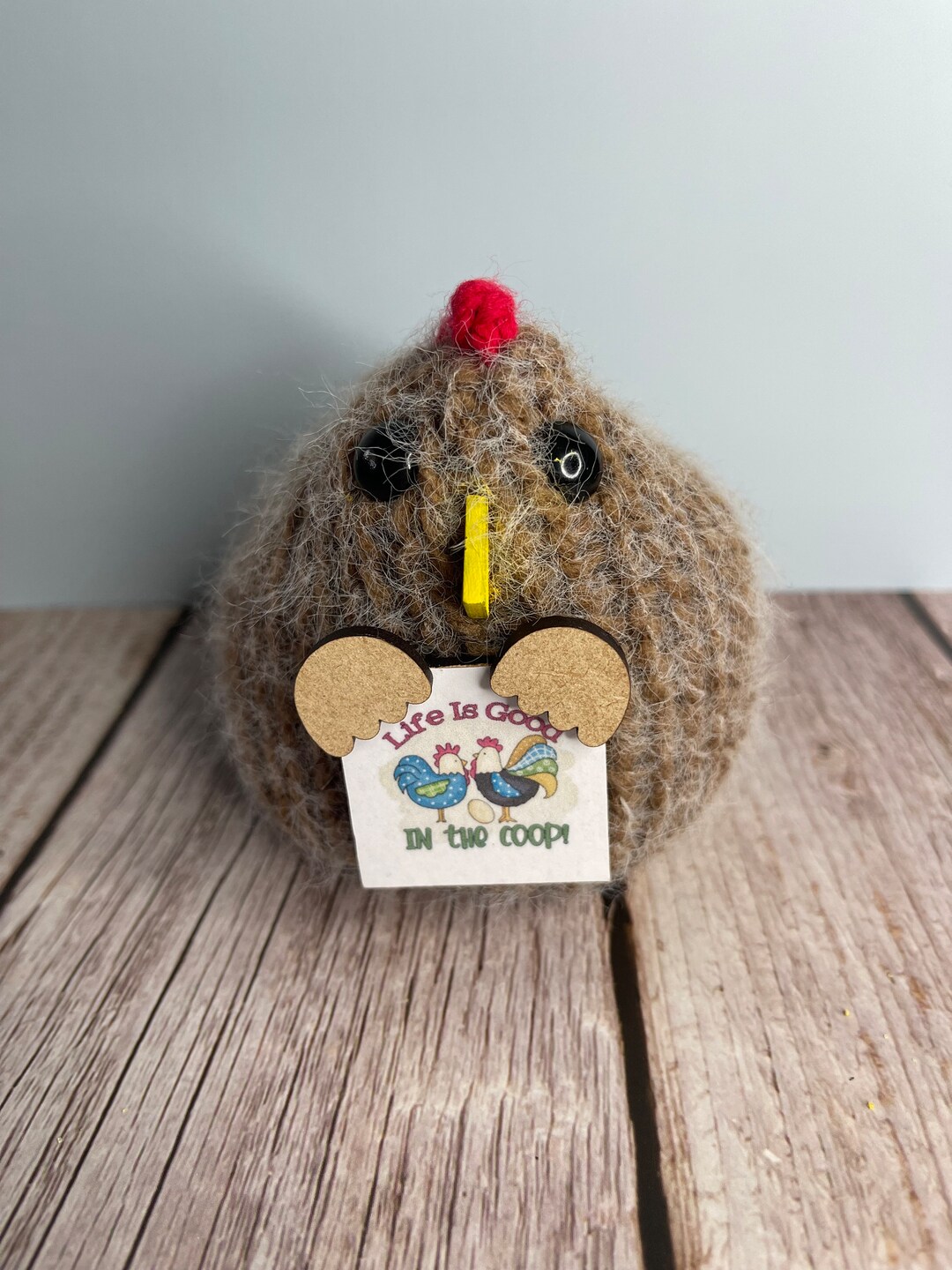 Knitted Desk, Shelf, Counter Chicken With Interchangeable Sign. Decor ...