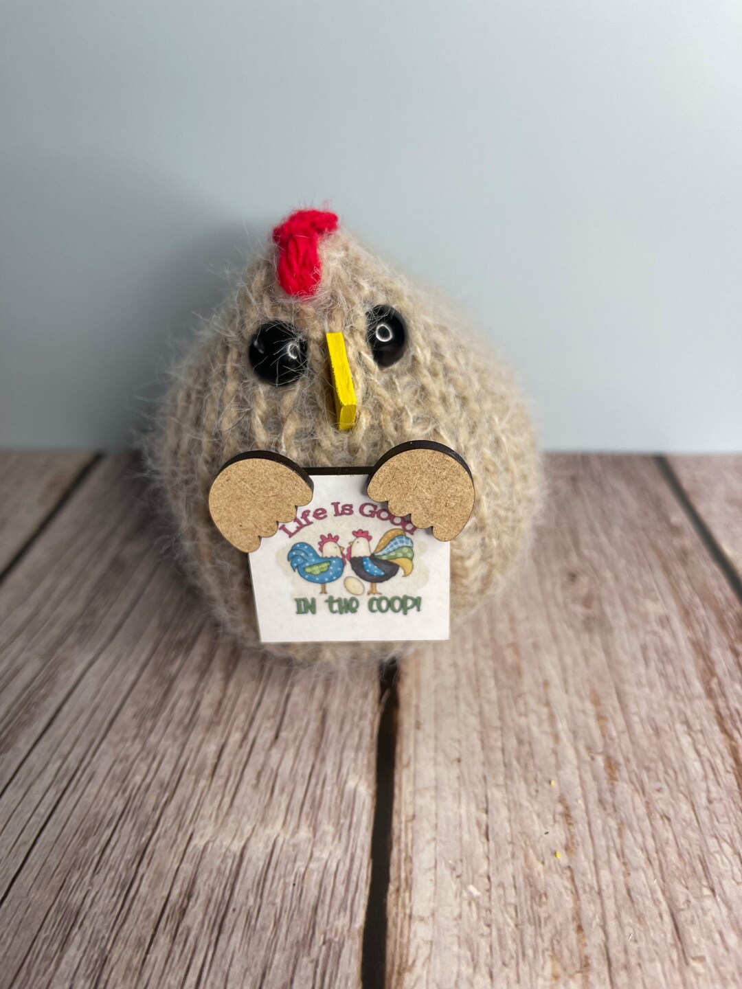Knitted Desk, Shelf, Counter Chicken With Interchangeable Sign. Decor ...