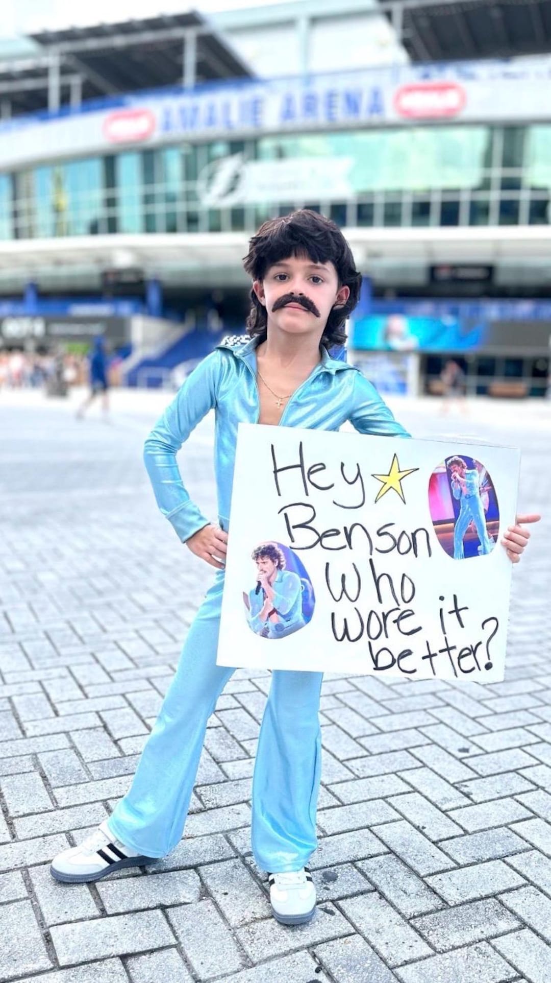 Benson Boone Grammy Inspired Light Blue Sparkle Jumpsuit: Custom Stage ...