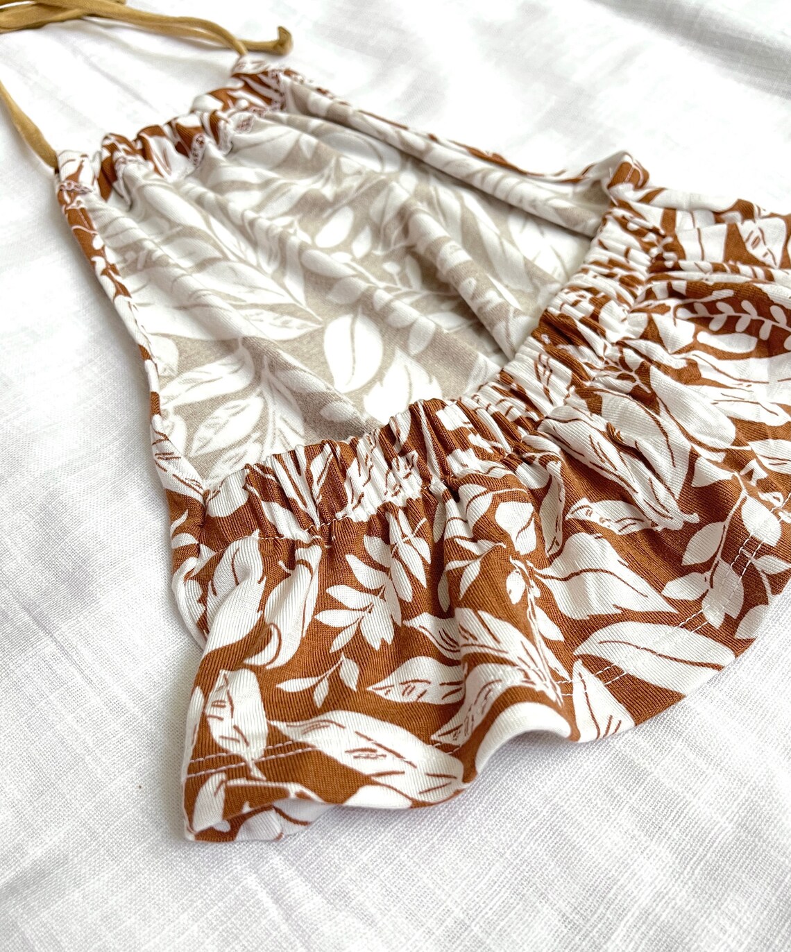 Girls Brown Floral Halter Top: Boho Summer Fashion - Etsy
