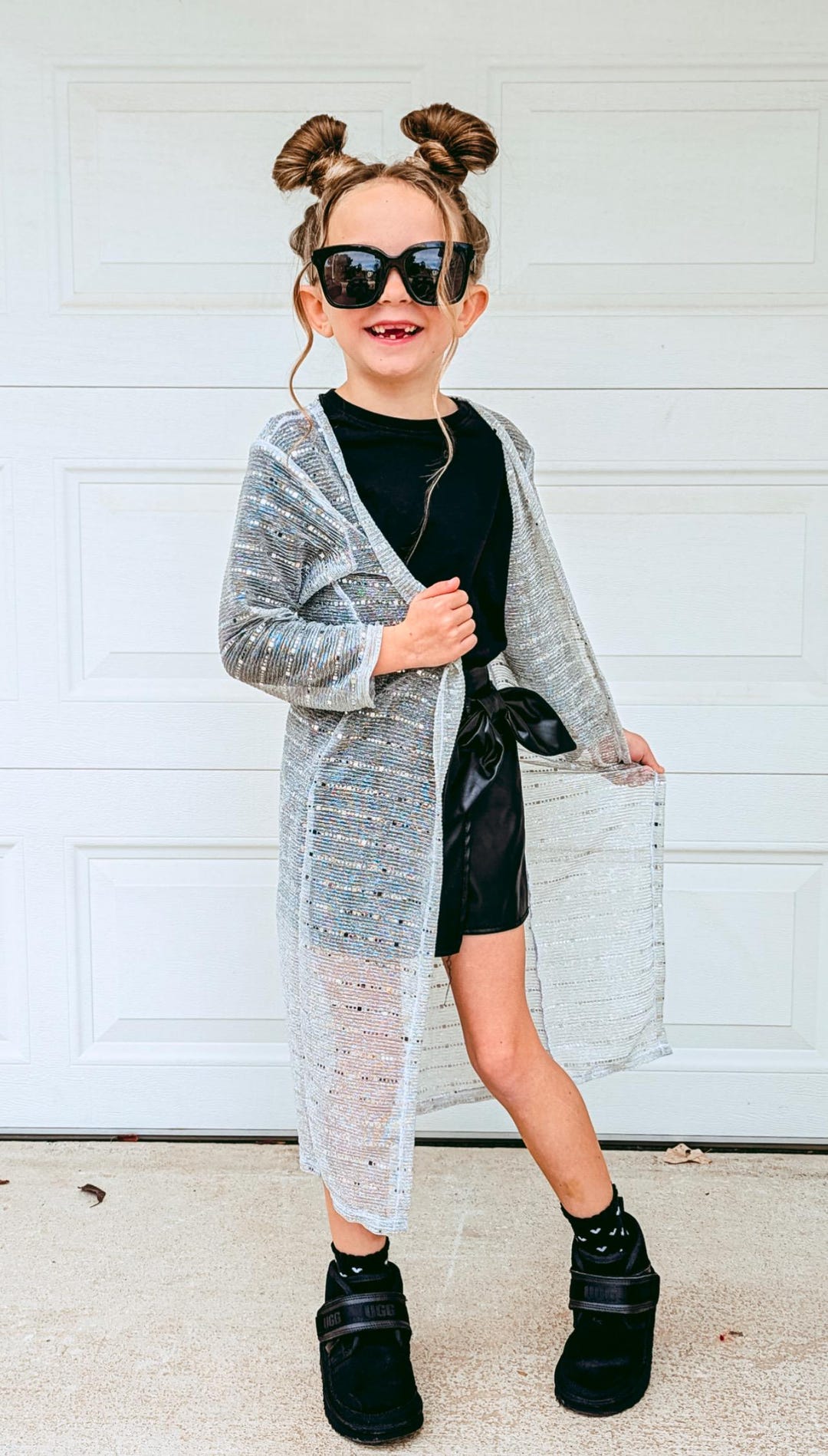NEW!! Silver Gray Sheer Kimono Cardigan, Girls Sparkle Cardigan ...