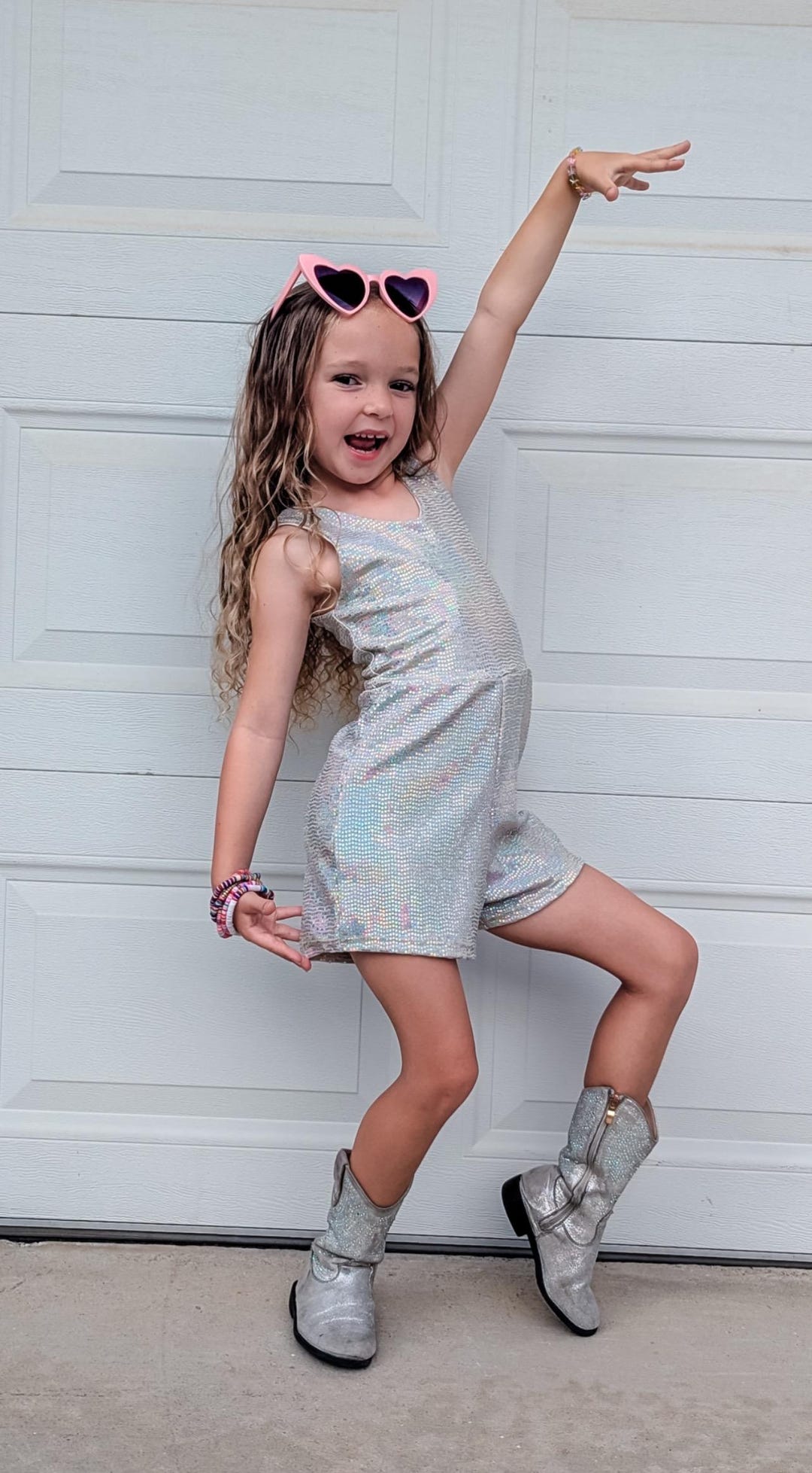 Girls Silver Sparkly Romper: Retro Tween Fashion - Etsy