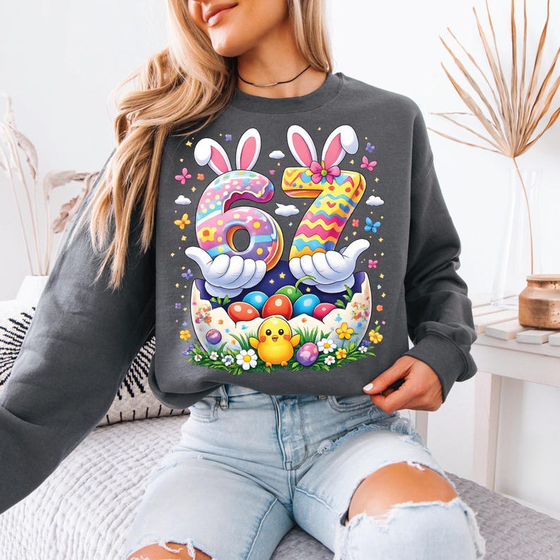 Easter 67 PNG, 67 Bruh Easter Bunny Png, Bunny Chick Egg Graphic ...