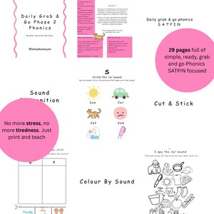 Editable SATPIN Phonics Bundle Canva | No Prep | SATPIN Activities ...