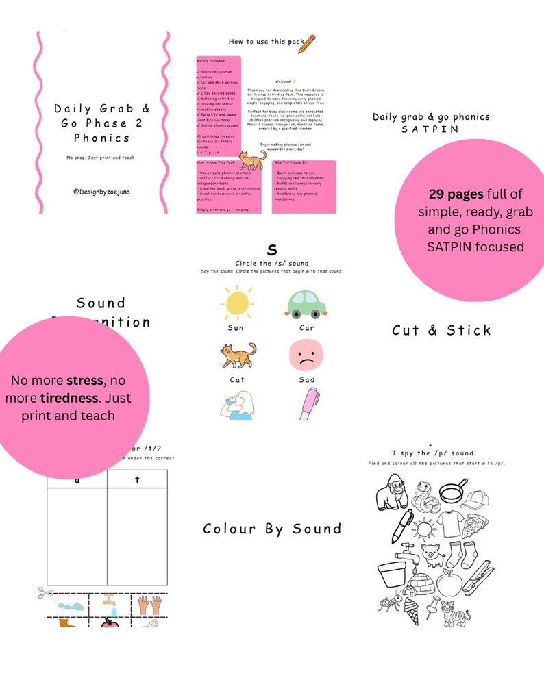 Editable SATPIN Phonics Bundle Canva | No Prep | SATPIN Activities ...