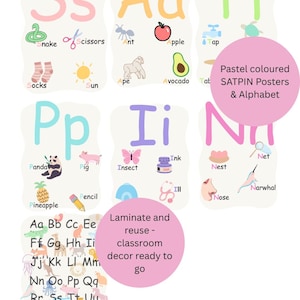 Editable SATPIN Phonics Bundle Canva | Flashcards, Tracing, Games ...