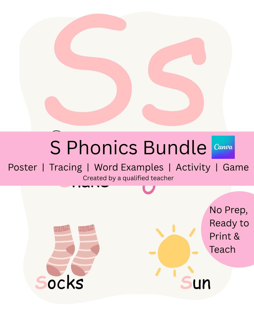 S Phonics Bundle Printable | Letter S Sound Poster Tracing Activities ...