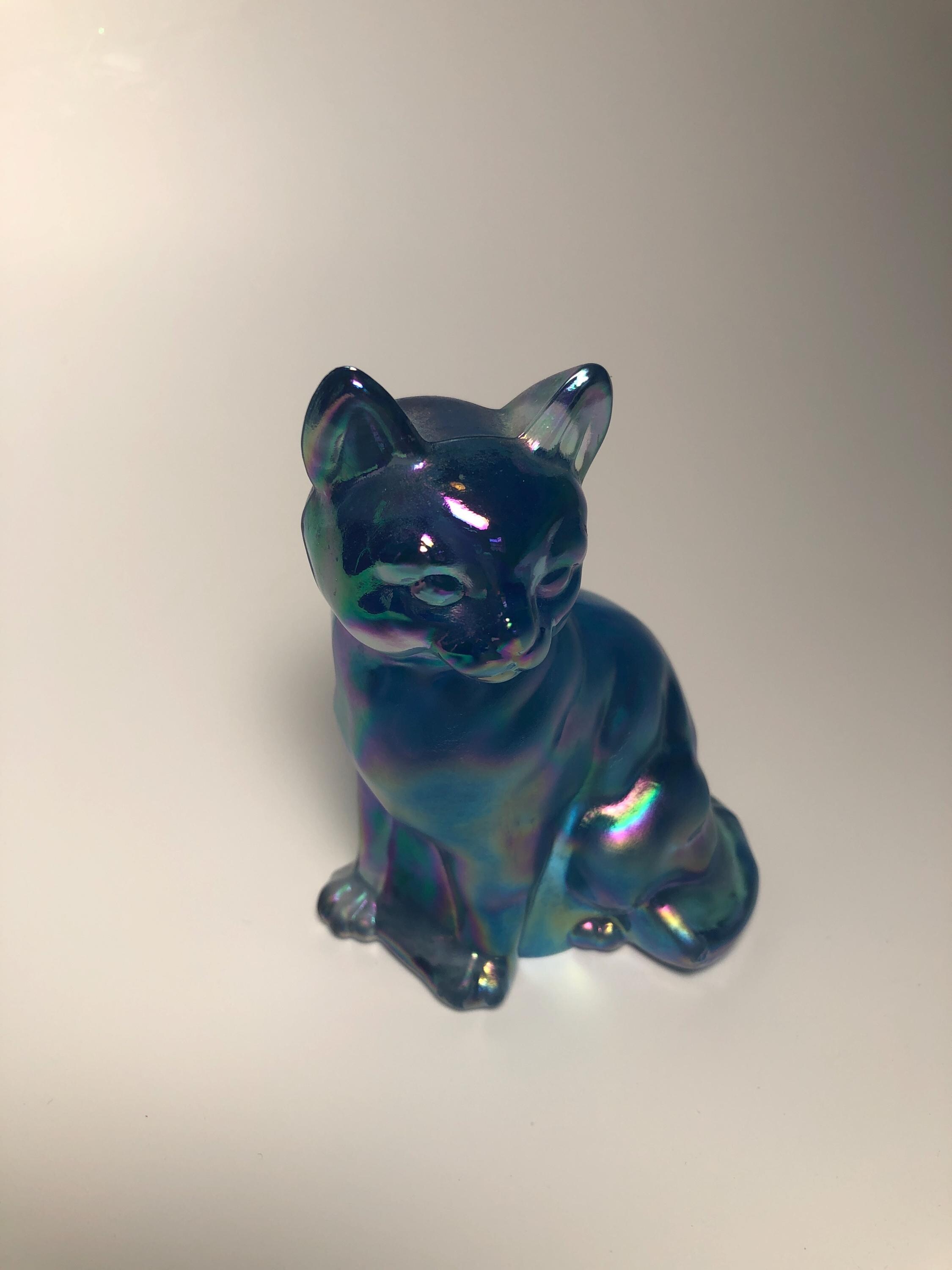 Vintage Fenton Kitty Figurine Art Glass - Etsy