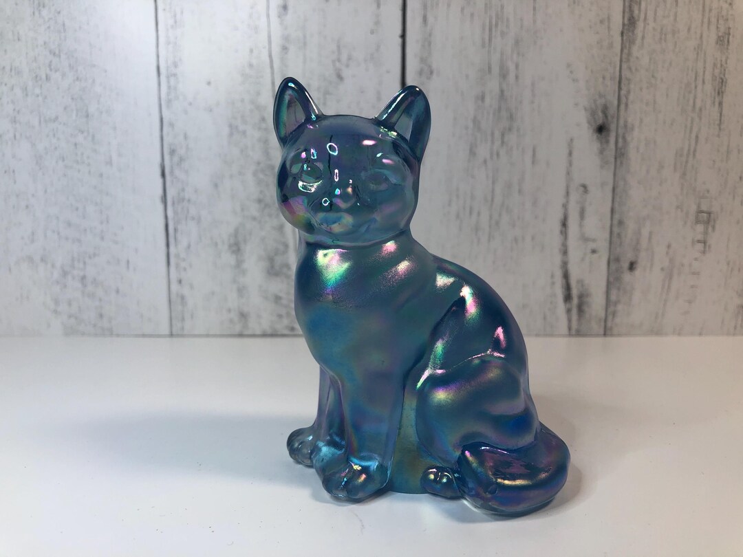 Vintage Fenton Kitty Figurine Art Glass - Etsy