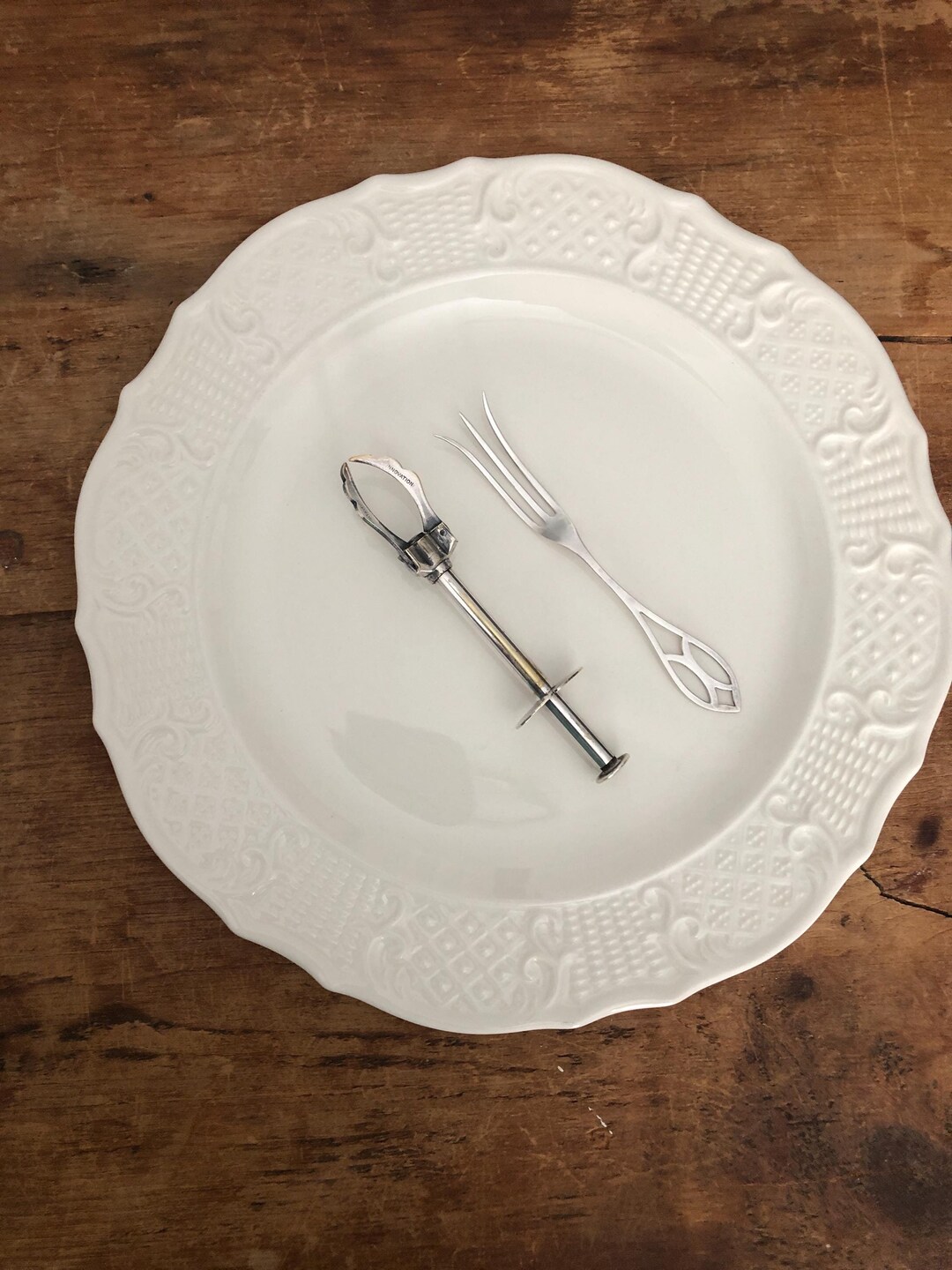 Vintage Silverplate Olive Grabber and Sterling Silver Lemon Fork - Etsy