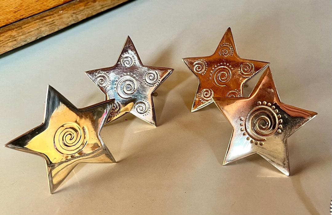Silver Star Napkin Rings - Etsy