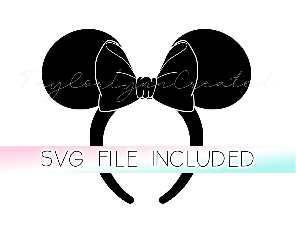 Mouse Ears With Bow Graphics Bundle - JPEG Transparent PNG SVG - Etsy