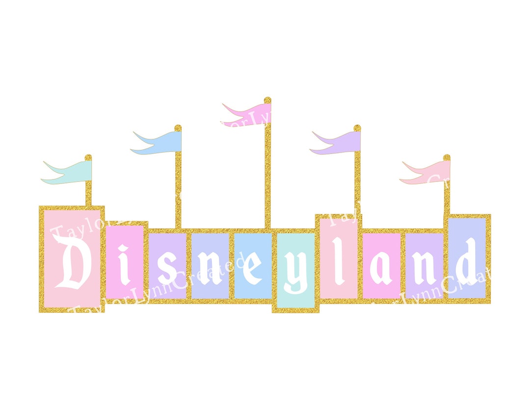 Layered SVG and Soft Pastel Disneyland Sign Printable Bundle - Etsy