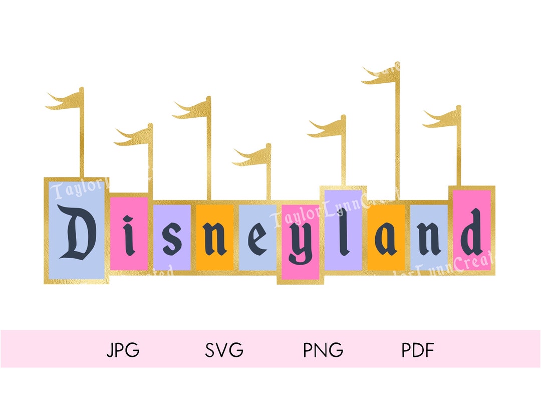 Digital Disneyland Entrance Sign Bundle - JPG PNG SVG - Etsy