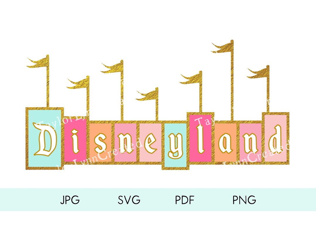 Digital Disneyland Entrance Sign Bundle - JPG PNG SVG - Etsy