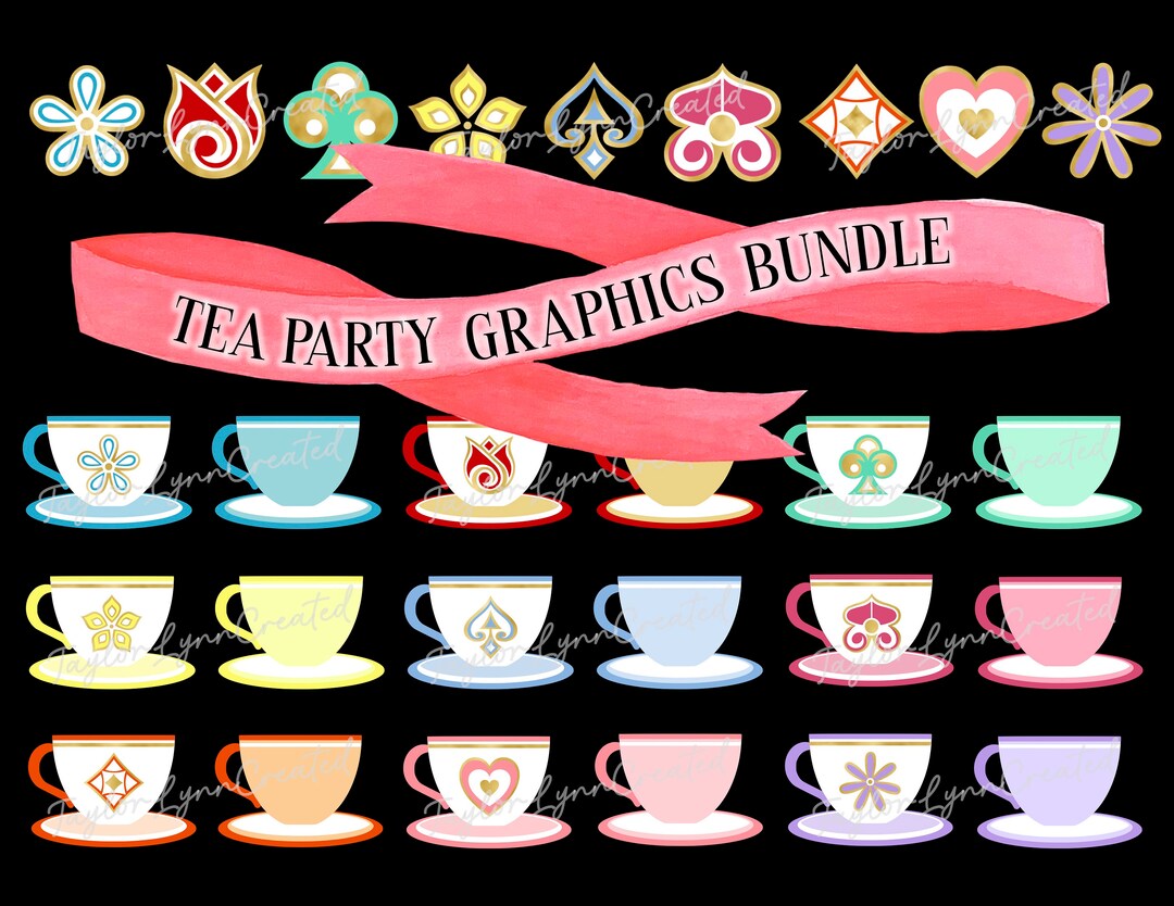 Mad Tea Party Graphics Bundle - Transparent PNG & Layered SVG - Etsy