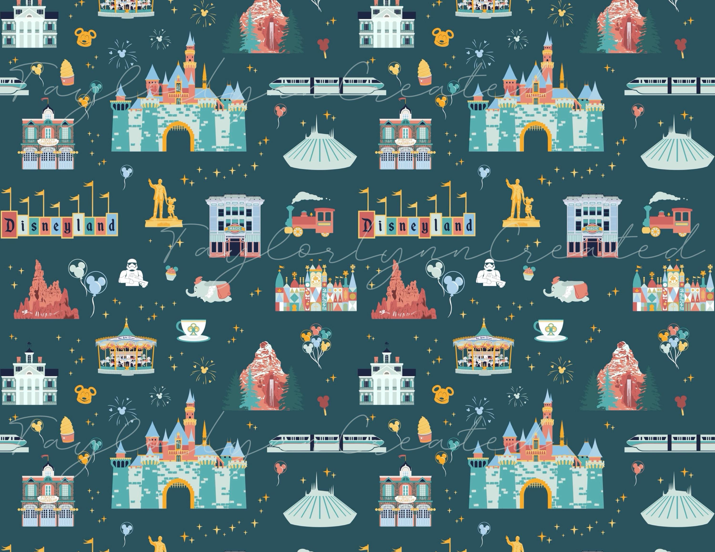 Seamless Pattern Large High-resolution Disneyland Inspired Digital ...