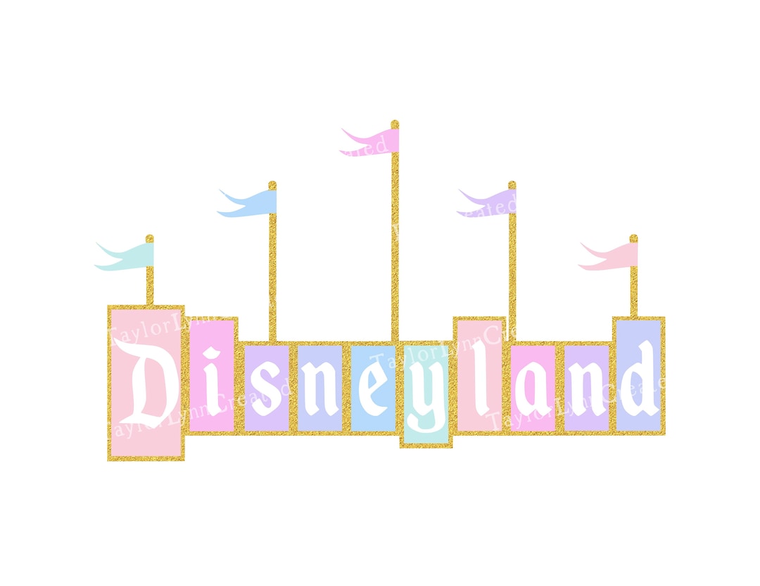 Layered SVG and Soft Pastel Disneyland Sign Printable Bundle - Etsy ...
