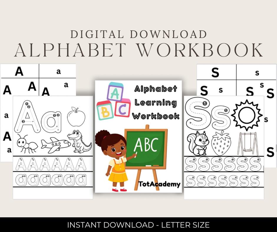 Toddler Alphabet Learning Workbook: Uppercase, Lowercase Letter ...