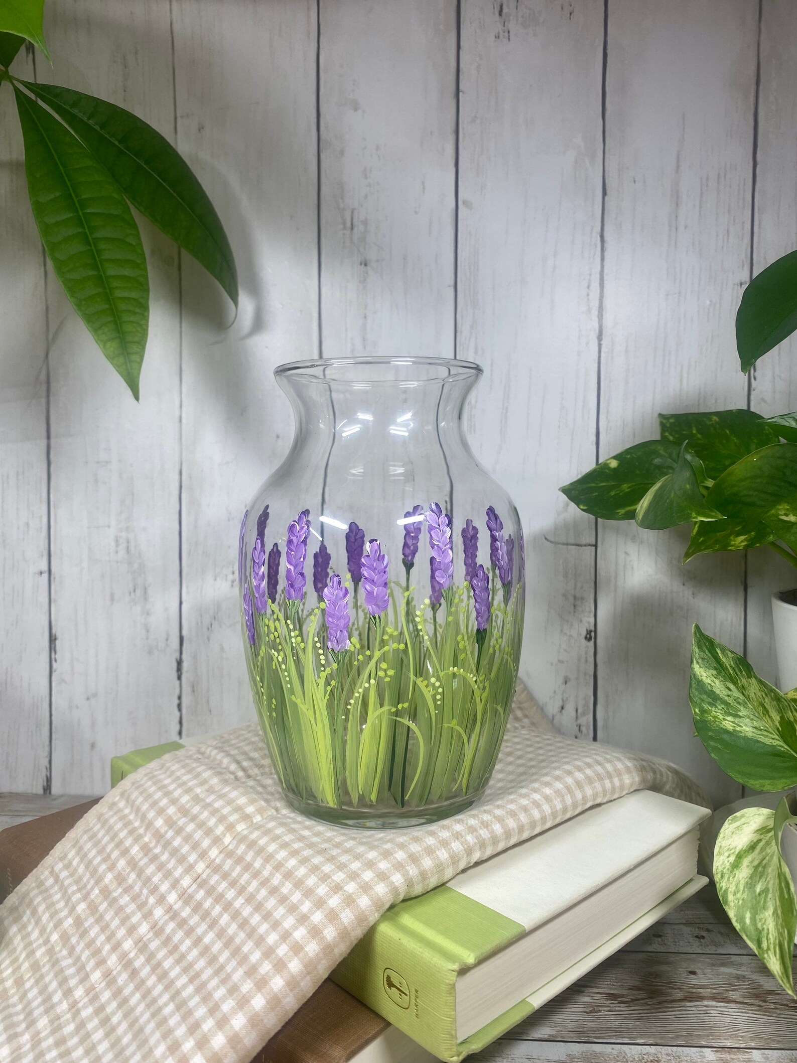 Lavender in Bloom Hand Painted Vase Free Shipping Gift Decor - Etsy