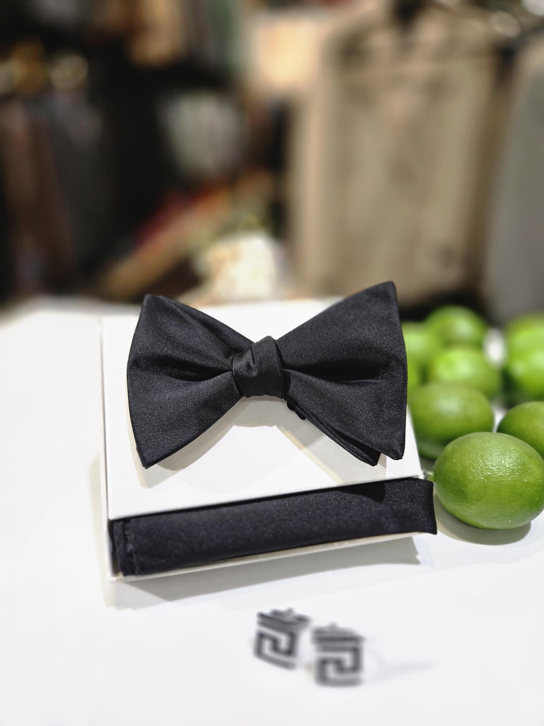Long Bow Tie (tom Ford Style) With Pocket Square – Butterfly Bowtie ...
