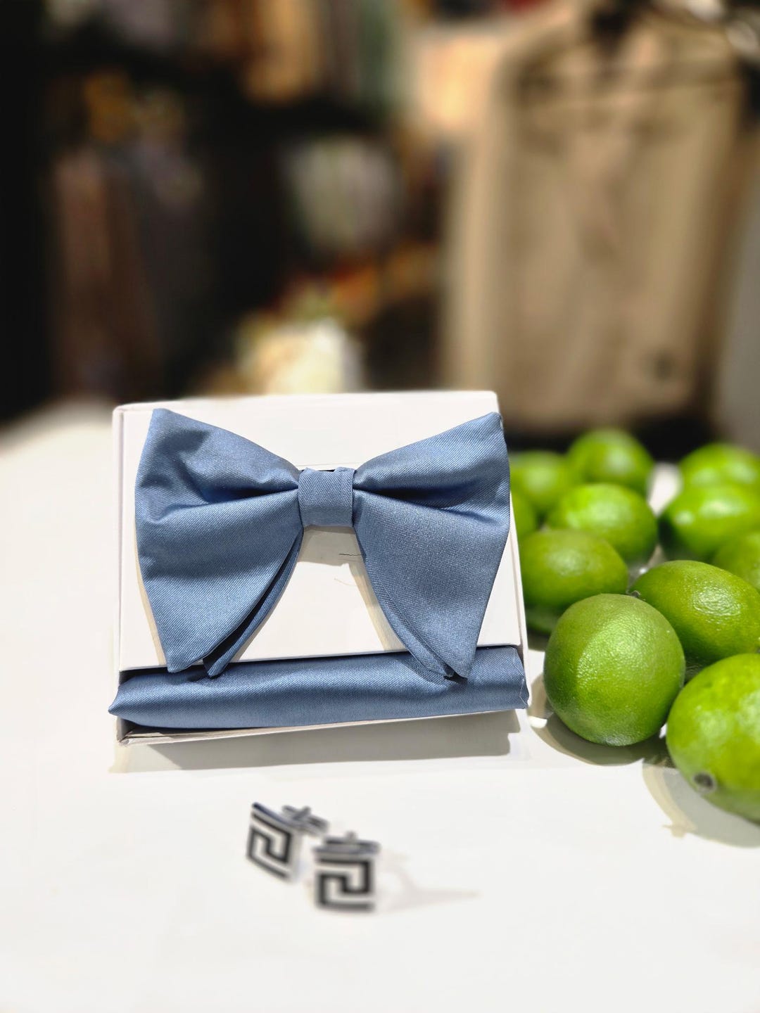 Long Bow Tie (tom Ford Style) With Pocket Square – Butterfly Bowtie ...