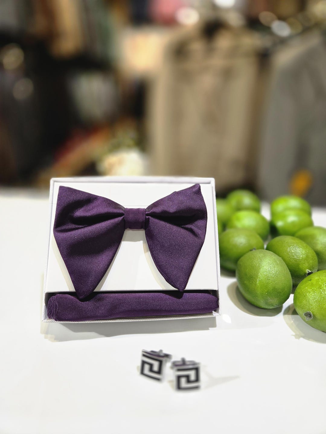 Long Bow Tie (tom Ford Style) With Pocket Square – Butterfly Bowtie ...