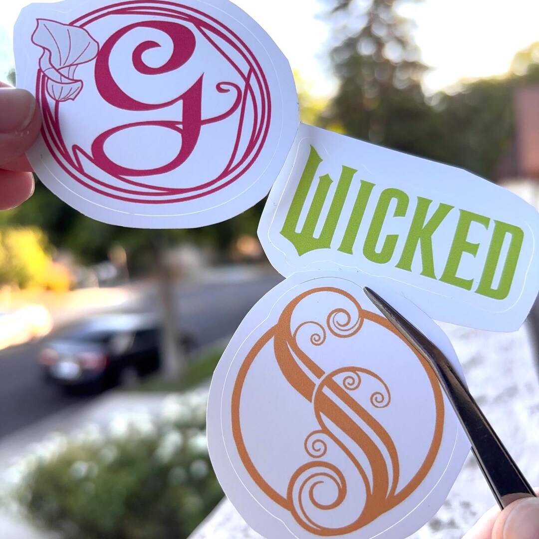 Wicked-inspired Stickers Shiz University, Galinda Monogram and Title ...