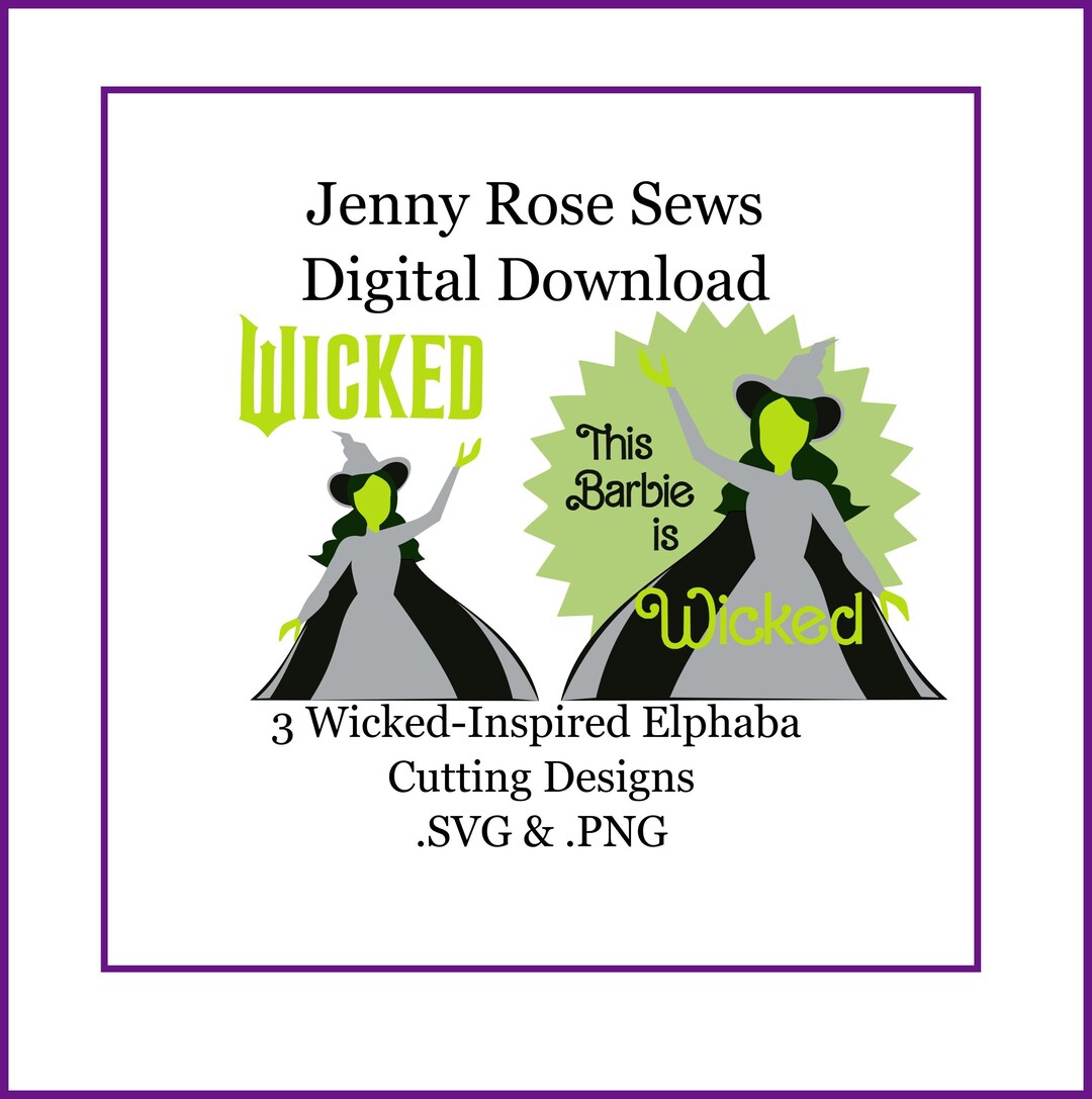 Wicked-inspired Elphaba Barbie Designs .png and .svg Design Files ...