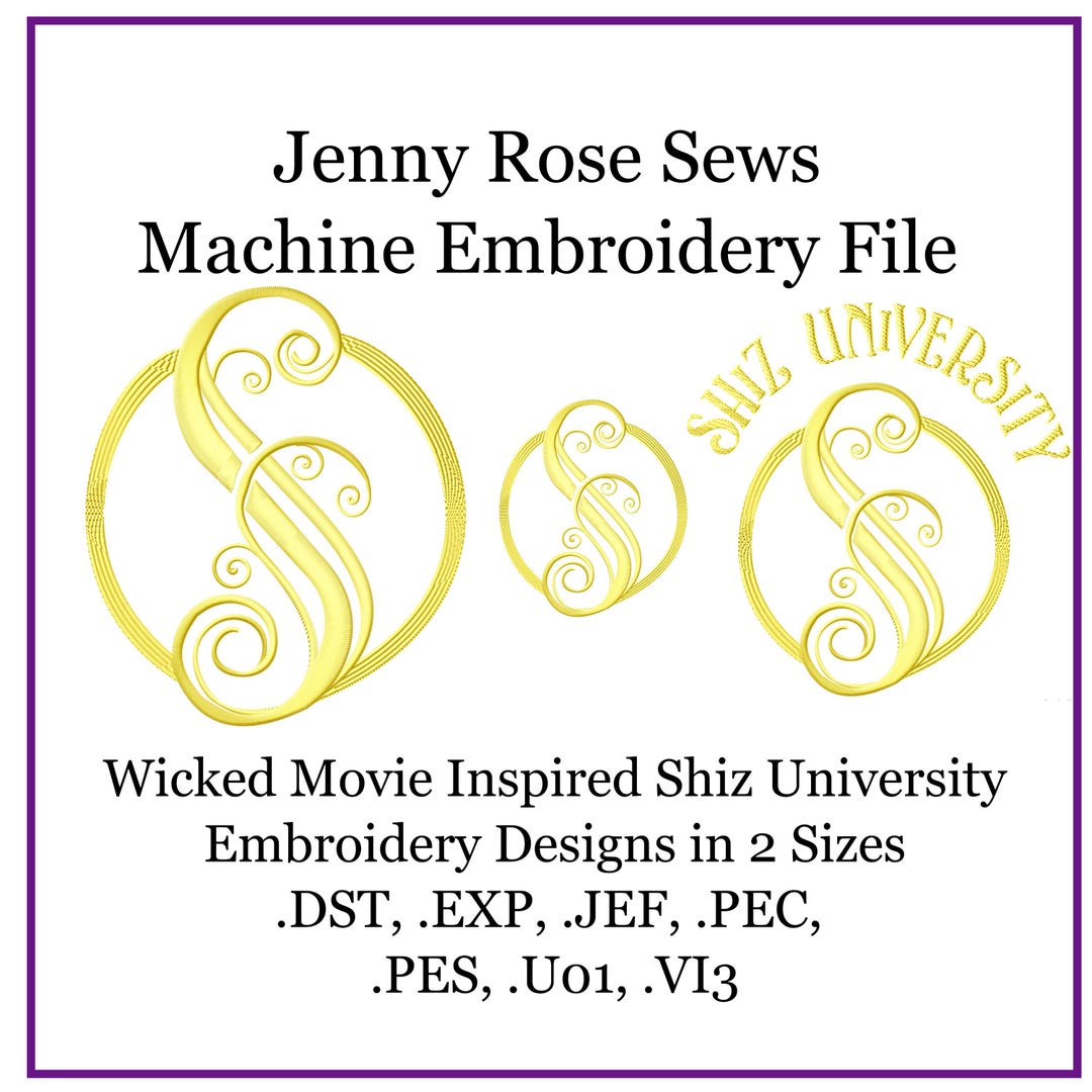 Shiz-inspired University Logo - Digital Embroidery Machine Design File ...