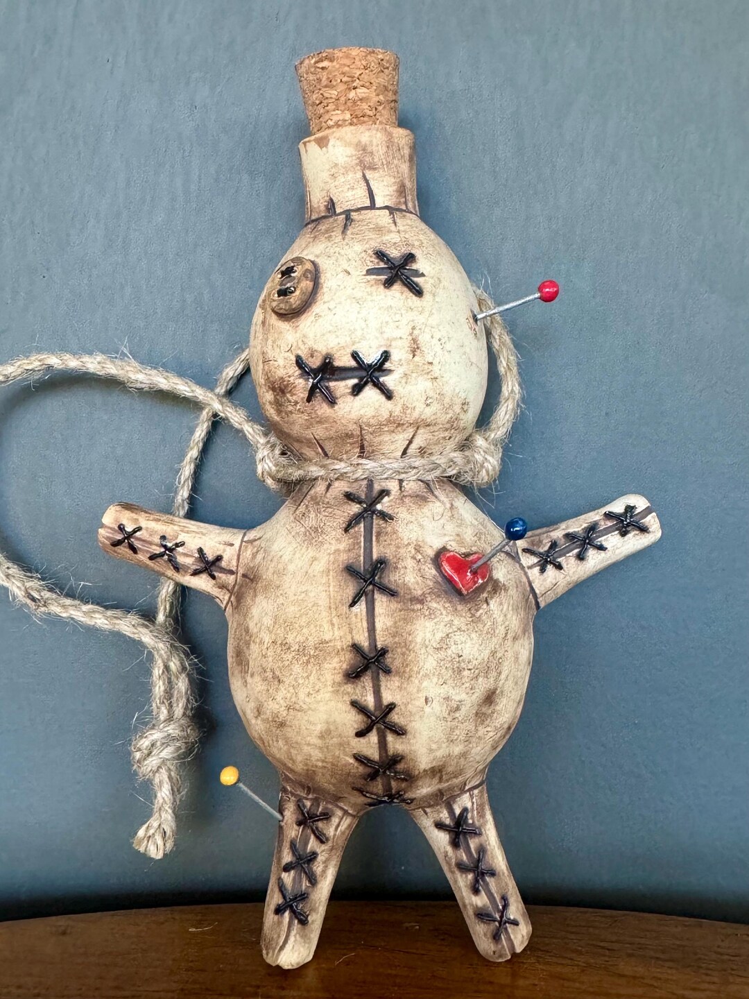 Ceramic Poppet Voodoo Doll Jar, Apothecary Storage With Cork Lid - Etsy